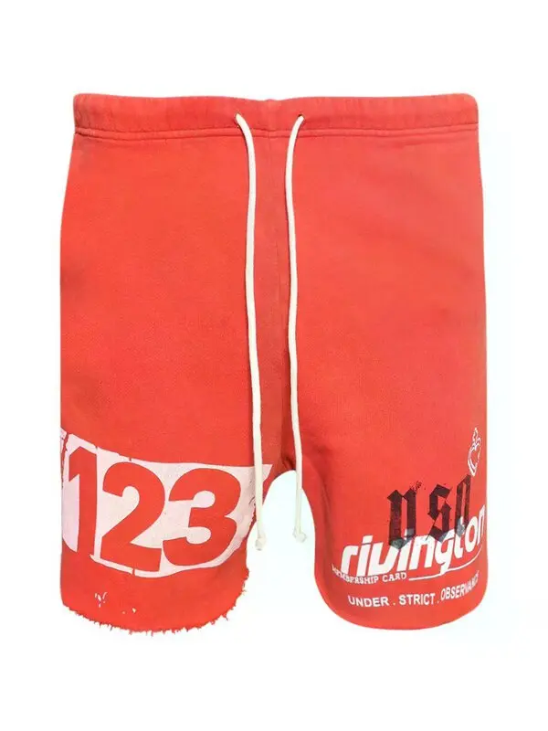 RIVINGTON ROI REBIS Frayed Graphic Shorts