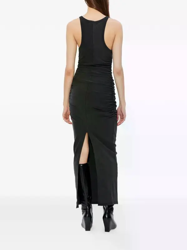 MISBHV Logo-print Ruched Dress - Black