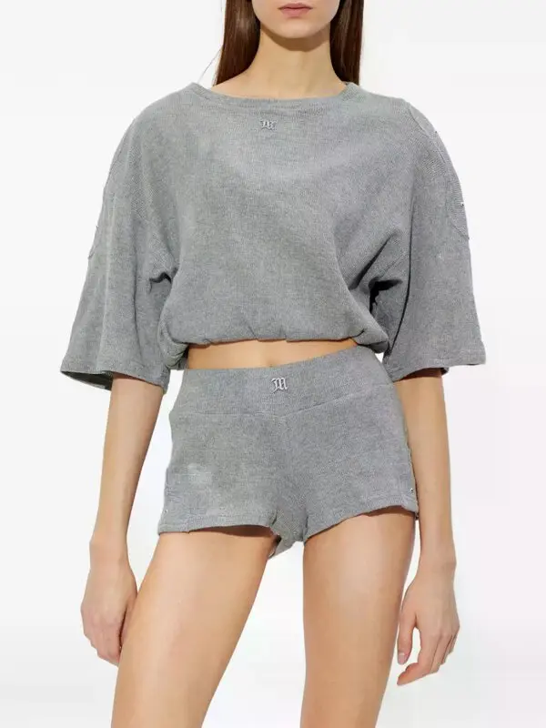 MISBHV Knitted Cropped T-shirt - Grey