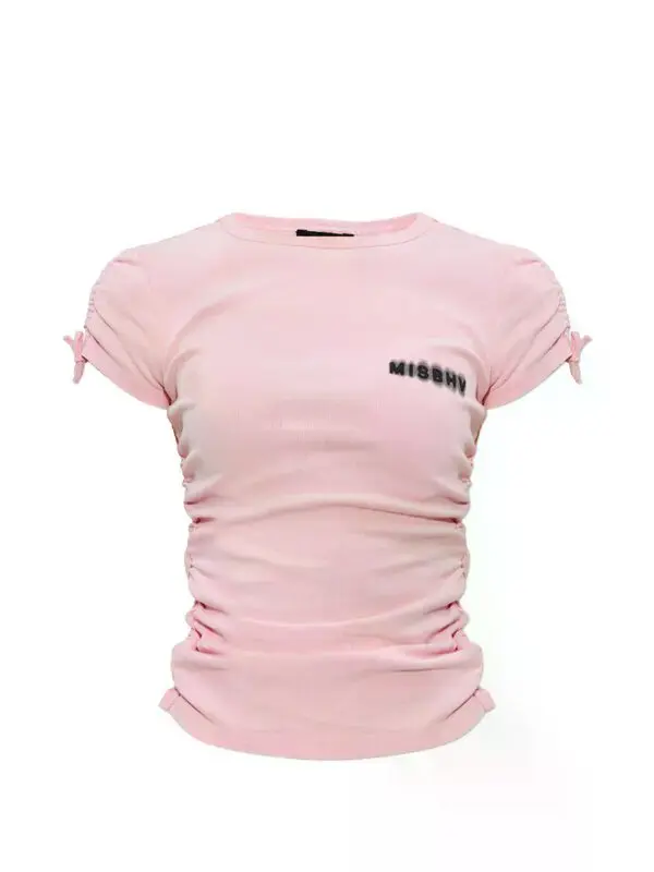 MISBHV Ruched Detail T-shirt - Pink