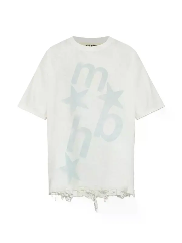 MISBHV Logo-print Distressed T-shirt - White