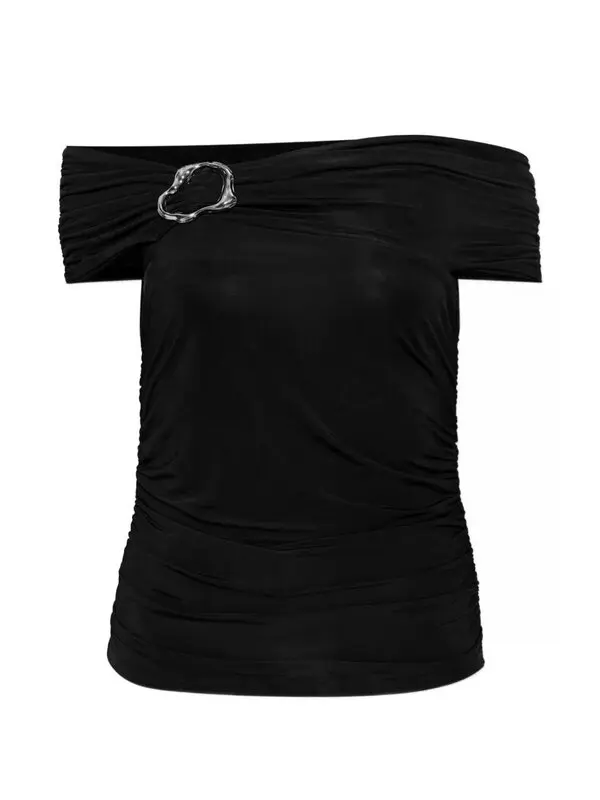 GESTUZ Laily Off-shoulder Top - Black