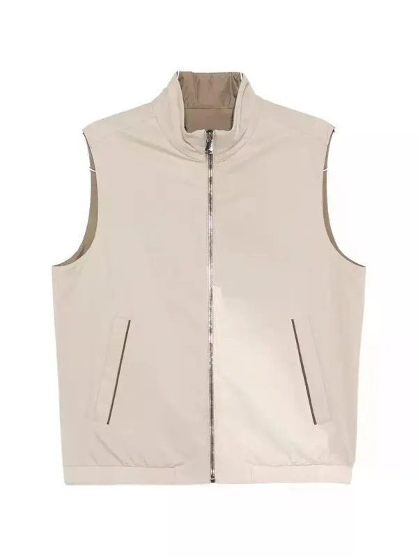 Canali Zip-fastening Gilet - Neutrals