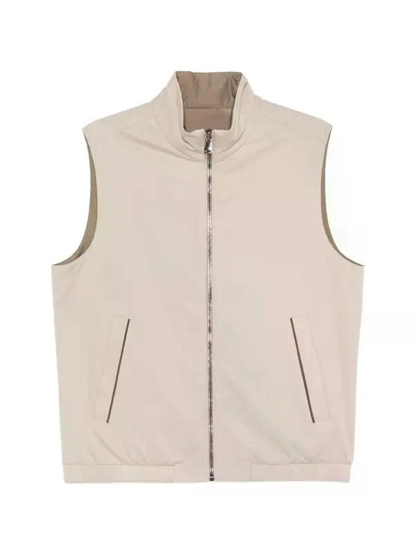 Canali Zip-fastening Gilet - Neutrals