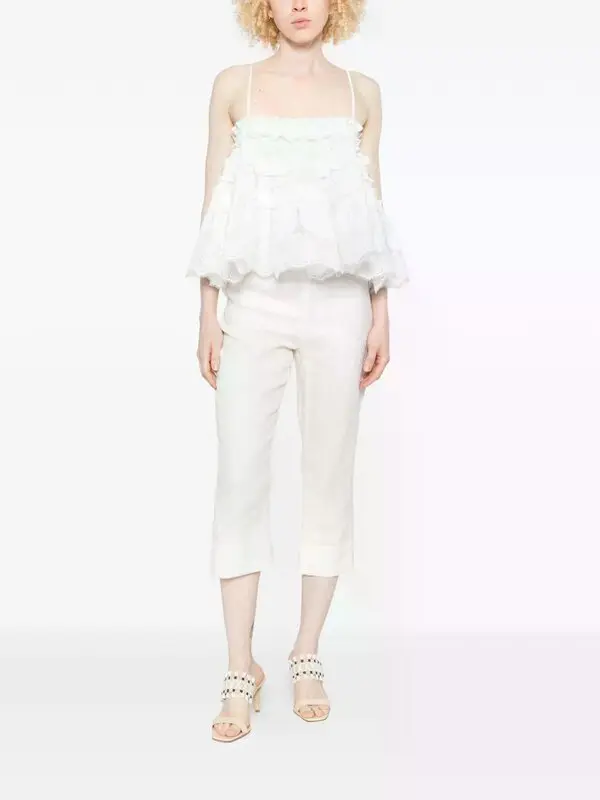 Zimmermann Alchemy Ruffled-lace Top - Neutrals