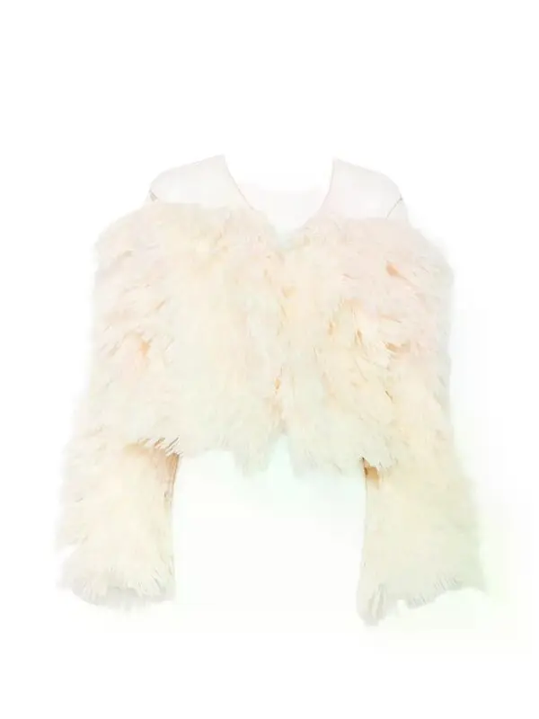 Elisabetta Franchi Fringed Jacket - Neutrals