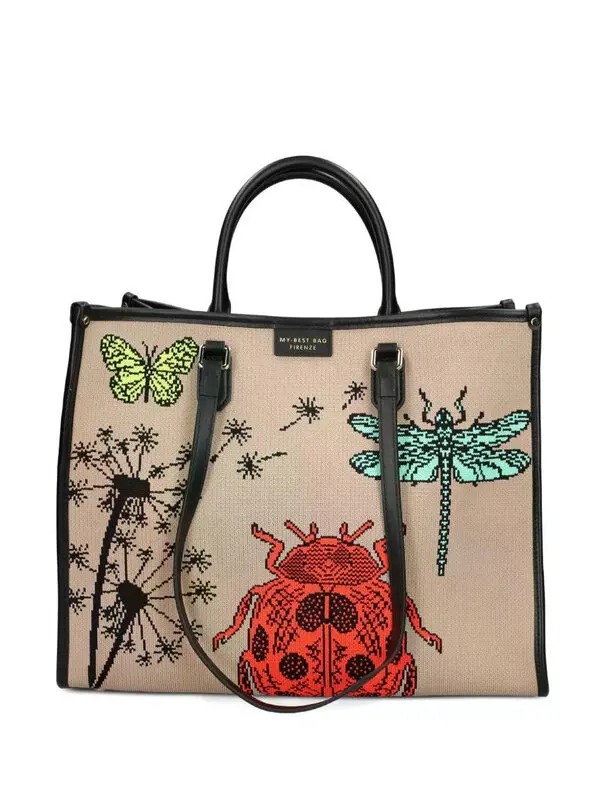 MY BEST BAG FIRENZE Insect-print Tote Bag - Neutrals