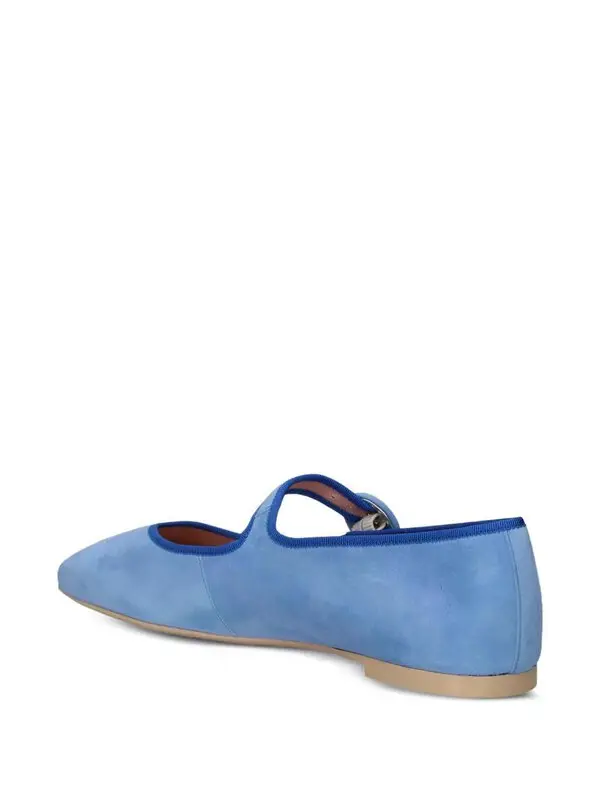 Pretty Ballerinas Camille Buckle Strap Ballerinas - Blue