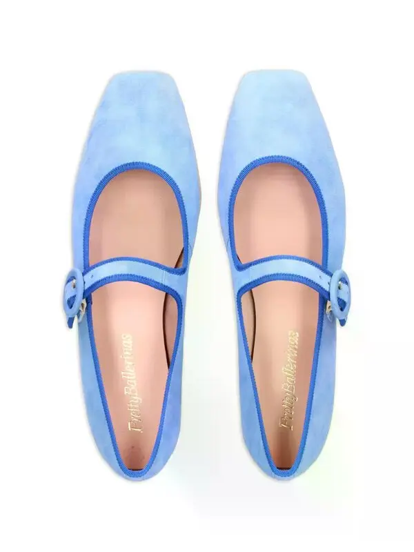 Pretty Ballerinas Camille Buckle Strap Ballerinas - Blue