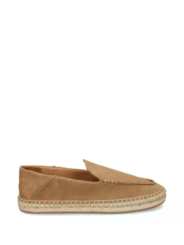 BOSS Textured Leather Espadrilles - Neutrals