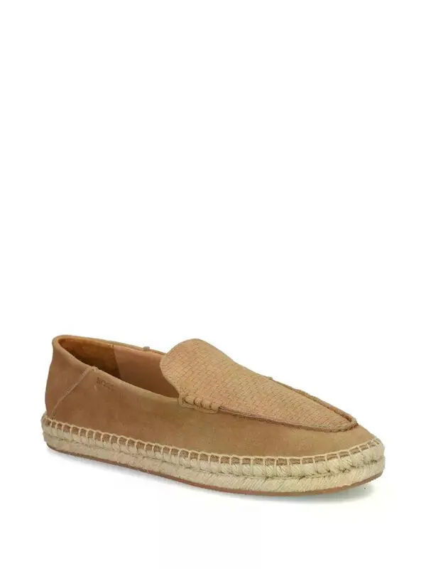 BOSS Suede Espadrilles With Jute Midsole - Neutrals