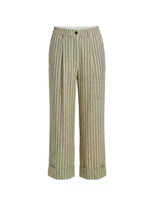 Brunello Cucinelli Striped Linen Trousers - Neutrals