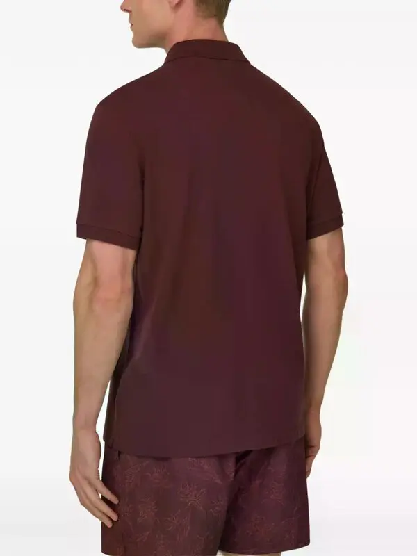 Boggi Milano Regular Fit Cotton Piqué Polo Shirt - Brown