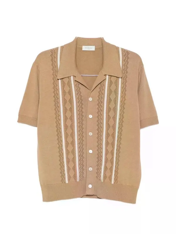 PIACENZA CASHMERE 1733 Geometric-detail Shirt - Neutrals