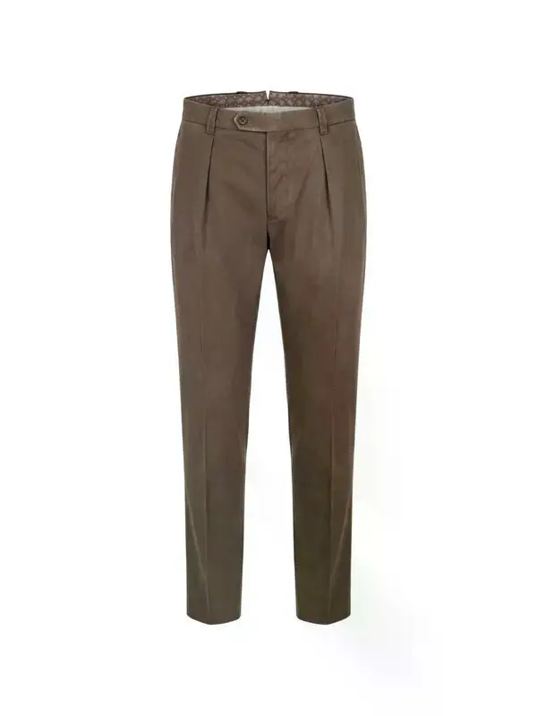 BERWICH Pleated Wool Trousers - Brown