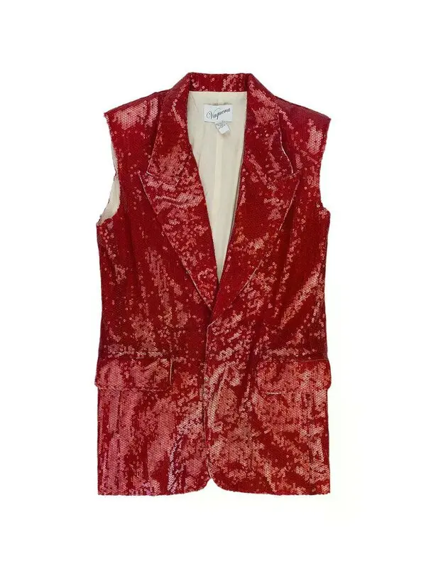 Vaquera Sequin-embellished Gilet - Red