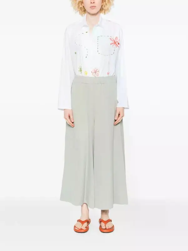 Dusan Elasticated Wide Leg Pants - Green
