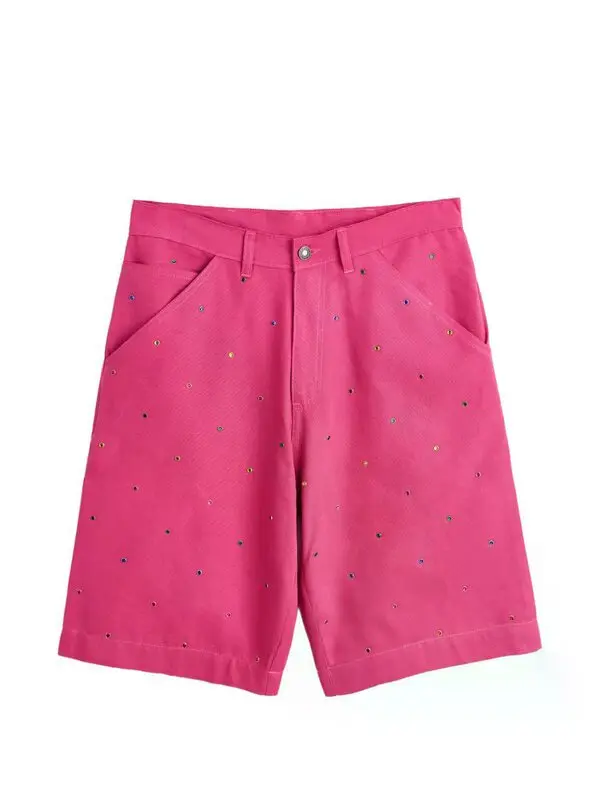SKY HIGH FARM WORKWEAR Studded Cotton Shorts - Pink