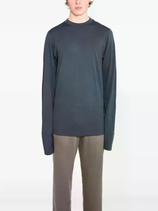 RIER Long-sleeve Round-neck T-shirt - Blue