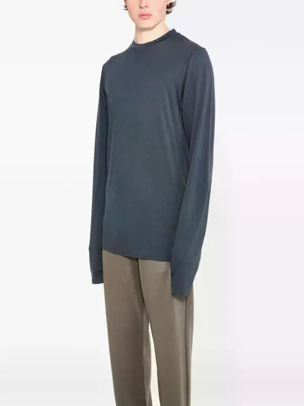 RIER Long-sleeve Round-neck T-shirt - Blue