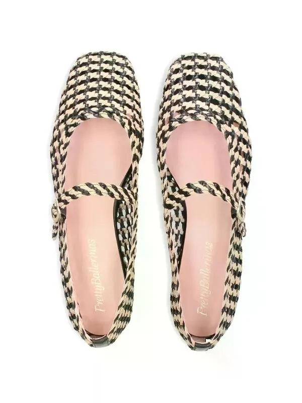 Pretty Ballerinas Buckle-strap Woven Ballerina Flat