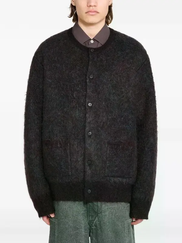 SSSTEIN Jacquard Pocket Cardigan - Brown