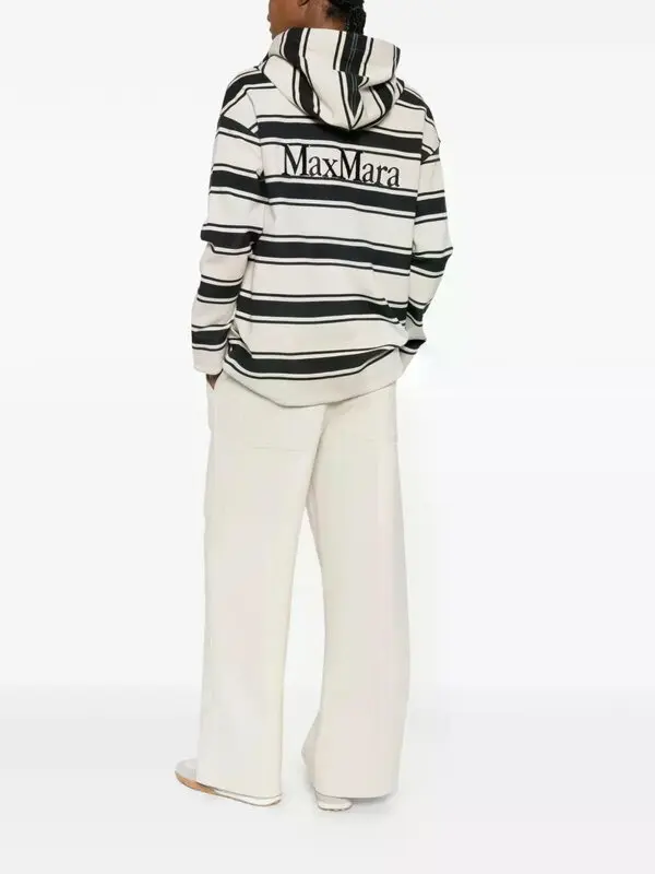 Max Mara Striped Zip Up Hoodie - Blue