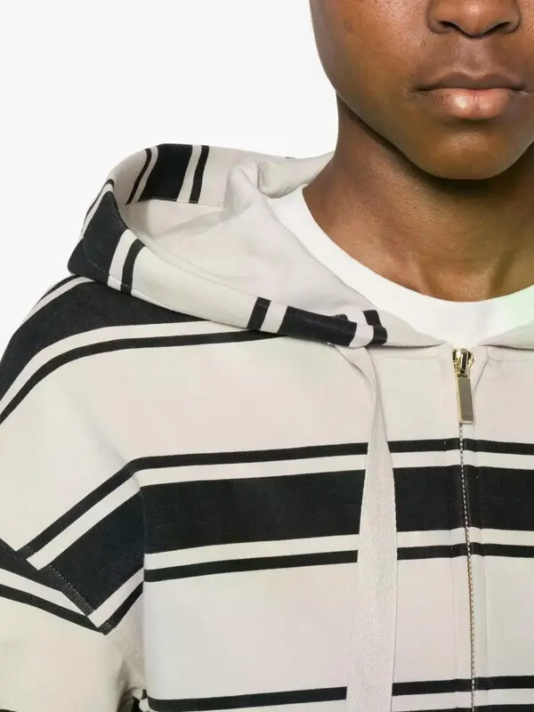 Max Mara Striped Zip Up Hoodie - Blue