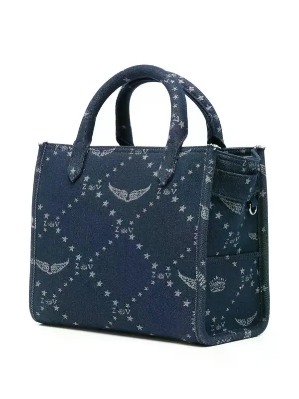 Zadig&Voltaire Angel Xs Monogram Jacquard Tote - Blue