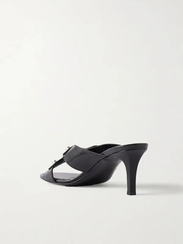 Balenciaga City Embellished Crinkled-leather Sandals