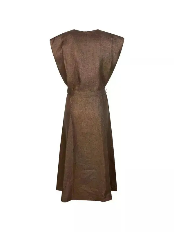 Incotex V-neck Belted A-line Dress