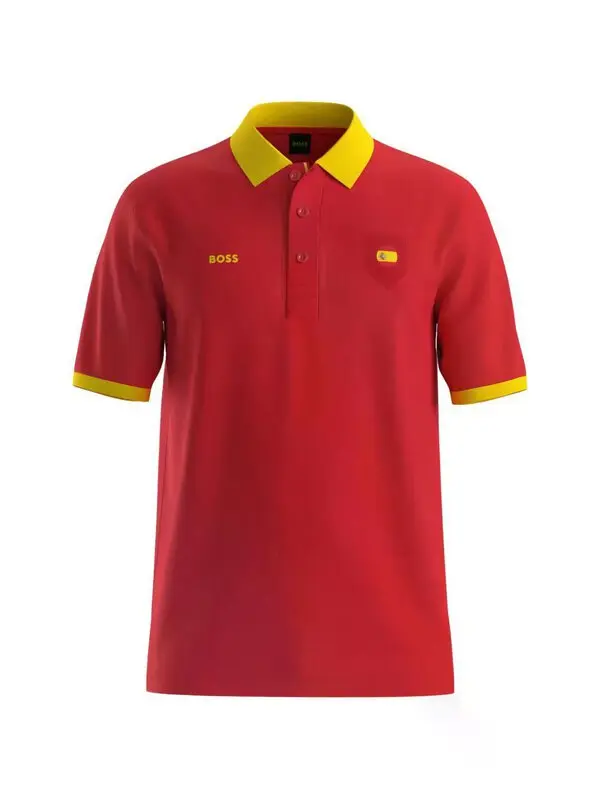 BOSS Button Polo Shirt - Red