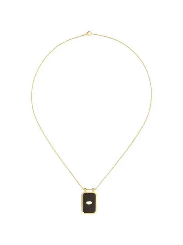 MARIE LICHTENBERG Eye Ebony Diamond Scapular Necklace - Gold