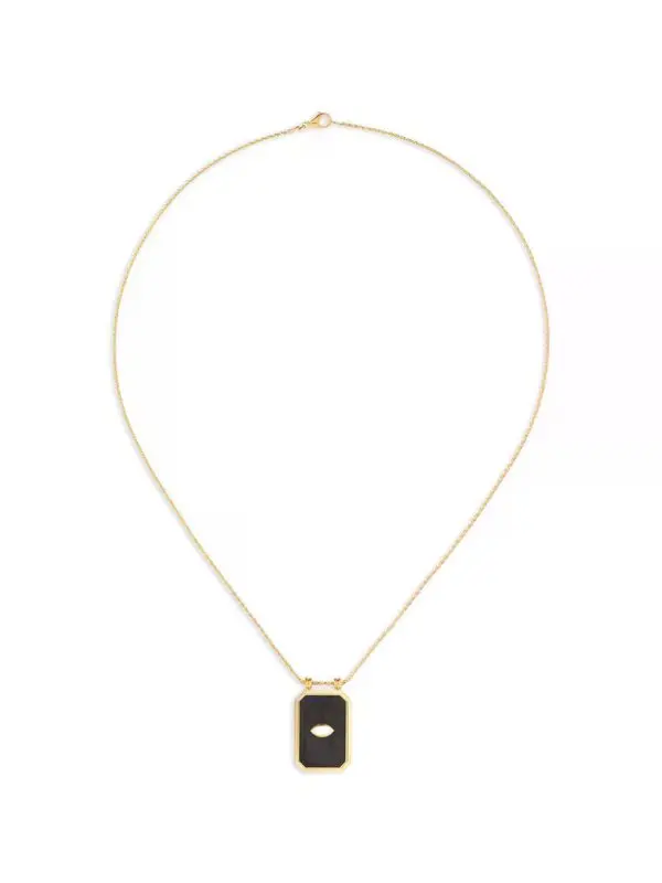 MARIE LICHTENBERG Eye Ebony Diamond Scapular Necklace - Gold