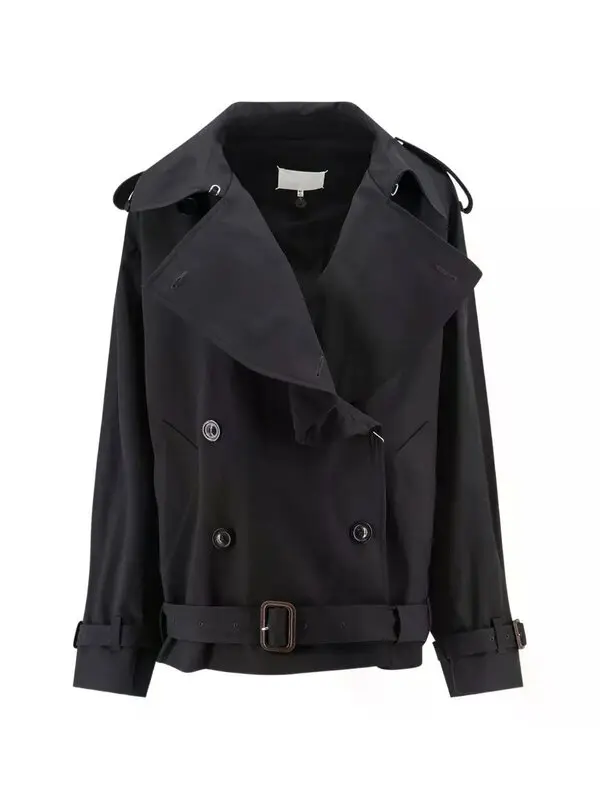 MAISON MARGIELA Belted Double-breasted Jacket - Black