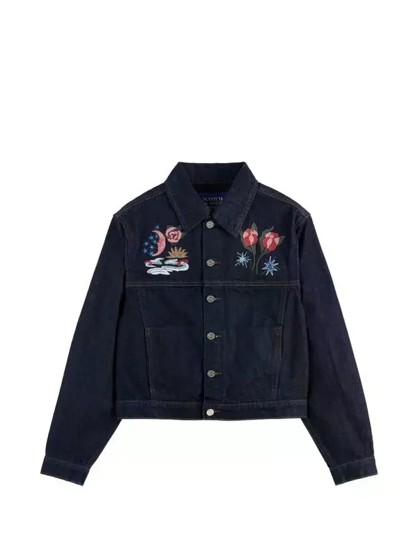 Scotch & Soda Embroidered Denim Jacket - Blue