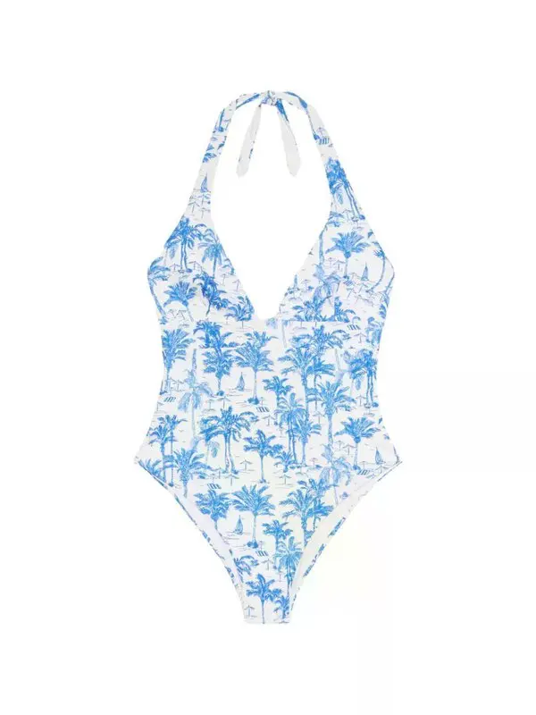 MC2 SAINT BARTH Printed One-piece Swimsuit - White