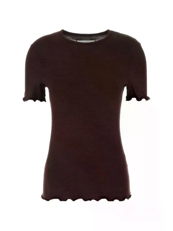 JIL SANDER Ruffled-sleeve T-shirt - Purple