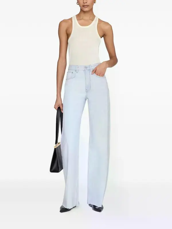 ANINE BING Lewis Frayed Jeans - Blue