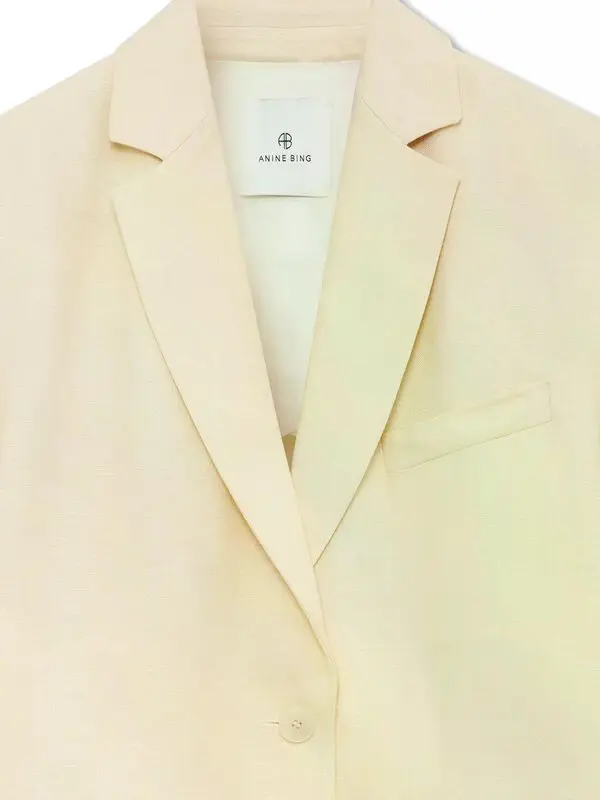 ANINE BING Quinn Single-breasted Blazer - Yellow