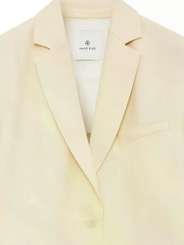 ANINE BING Quinn Single-breasted Blazer - Yellow