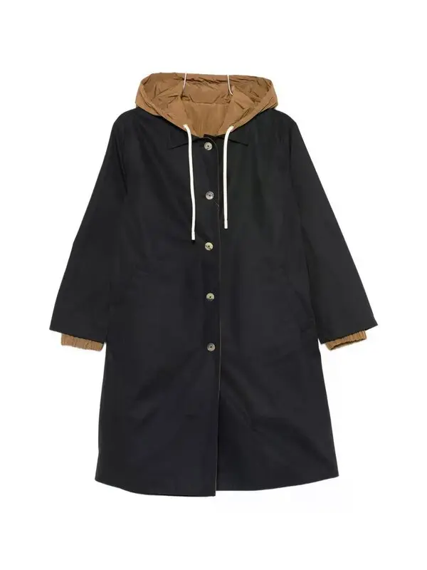 Herno Buttoned Hooded Coat - Blue