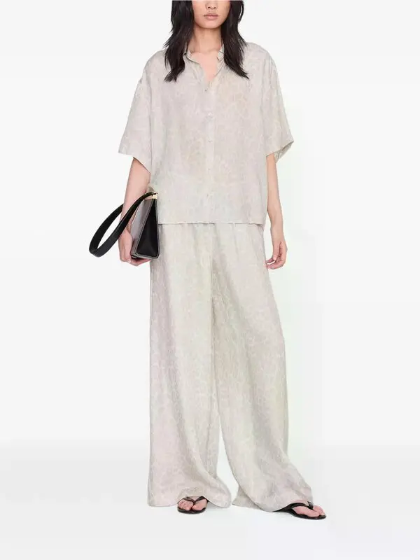 ANINE BING Roslyn Leopard-pattern Trousers