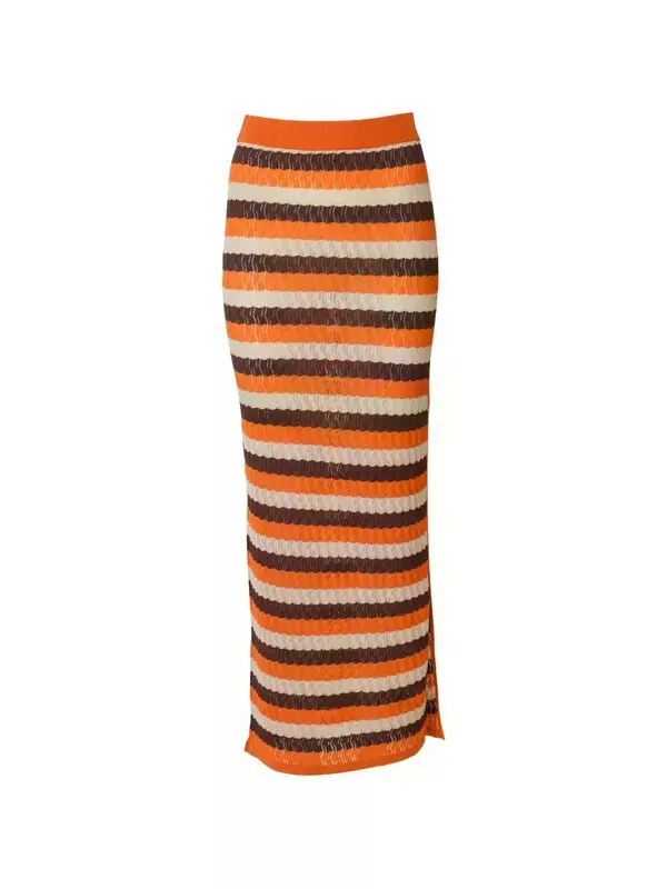 Dodo Bar Or Striped Knit Skirt - Orange