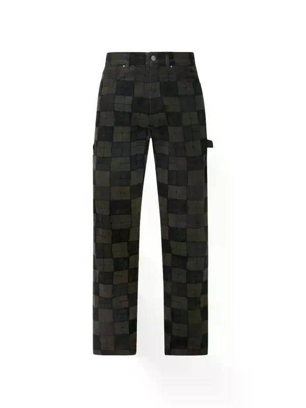 Amiri Chateau Crest Carpenter Checkered Jeans - Black