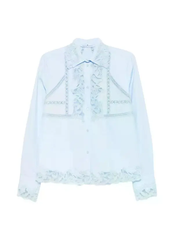 Ermanno Scervino Lace-detail Shirt - Blue