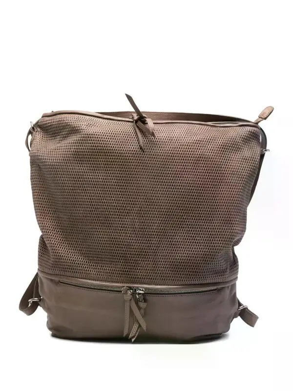 REPTILE´S HOUSE Textured Leather Backpack - Neutrals