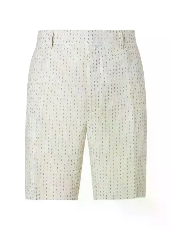 Fendi Stitching Linen Trousers - Neutrals