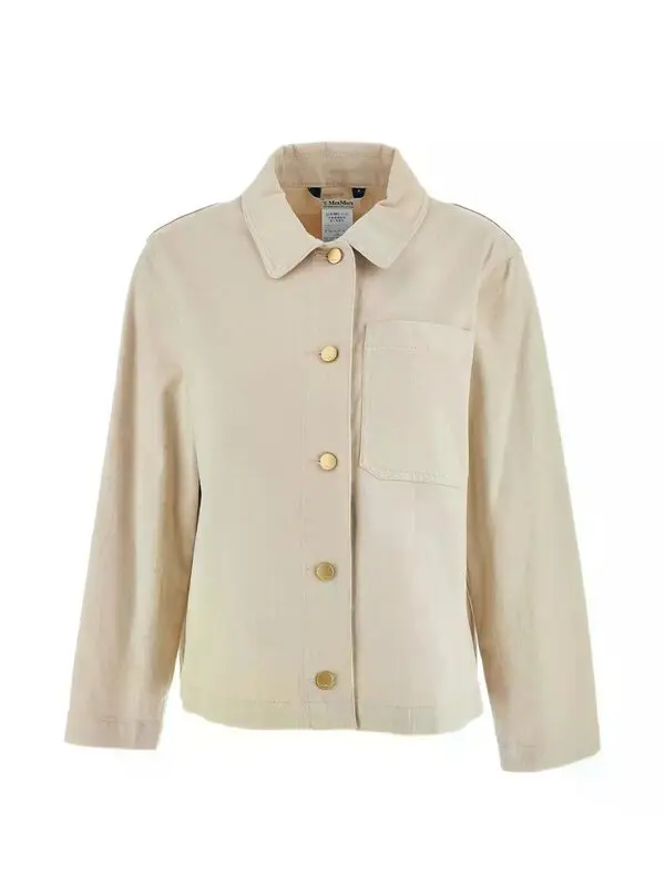 Max Mara Button Pocket Cotton Jacket - Neutrals