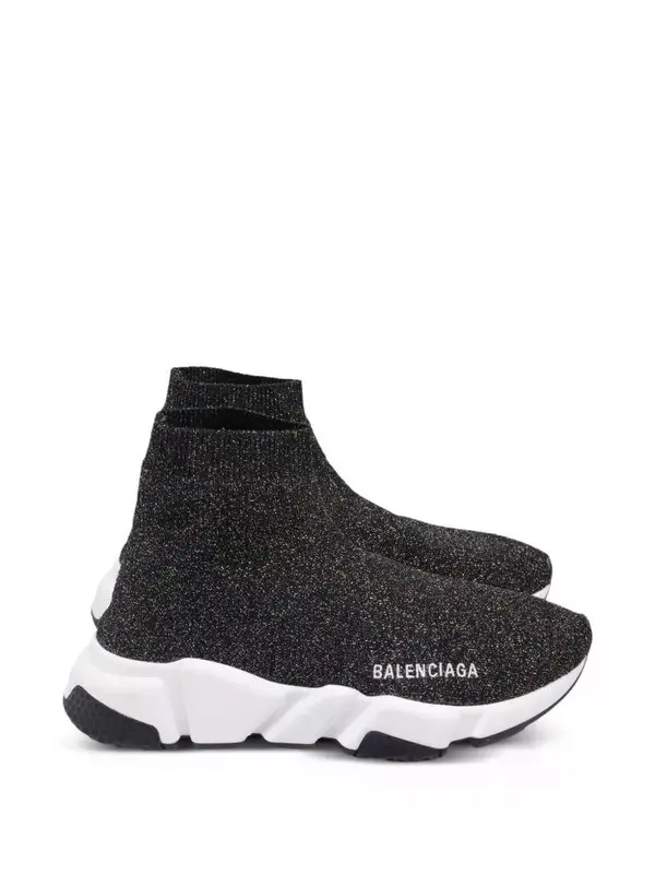 Balenciaga Speed Glittered Sneakers - Black